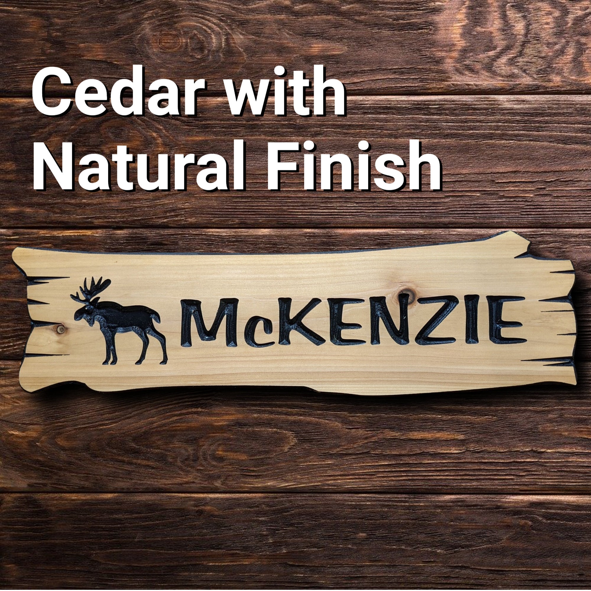 Cedar Exterior Sign, Outdoor Personalized Wood House Sign With Carved ...