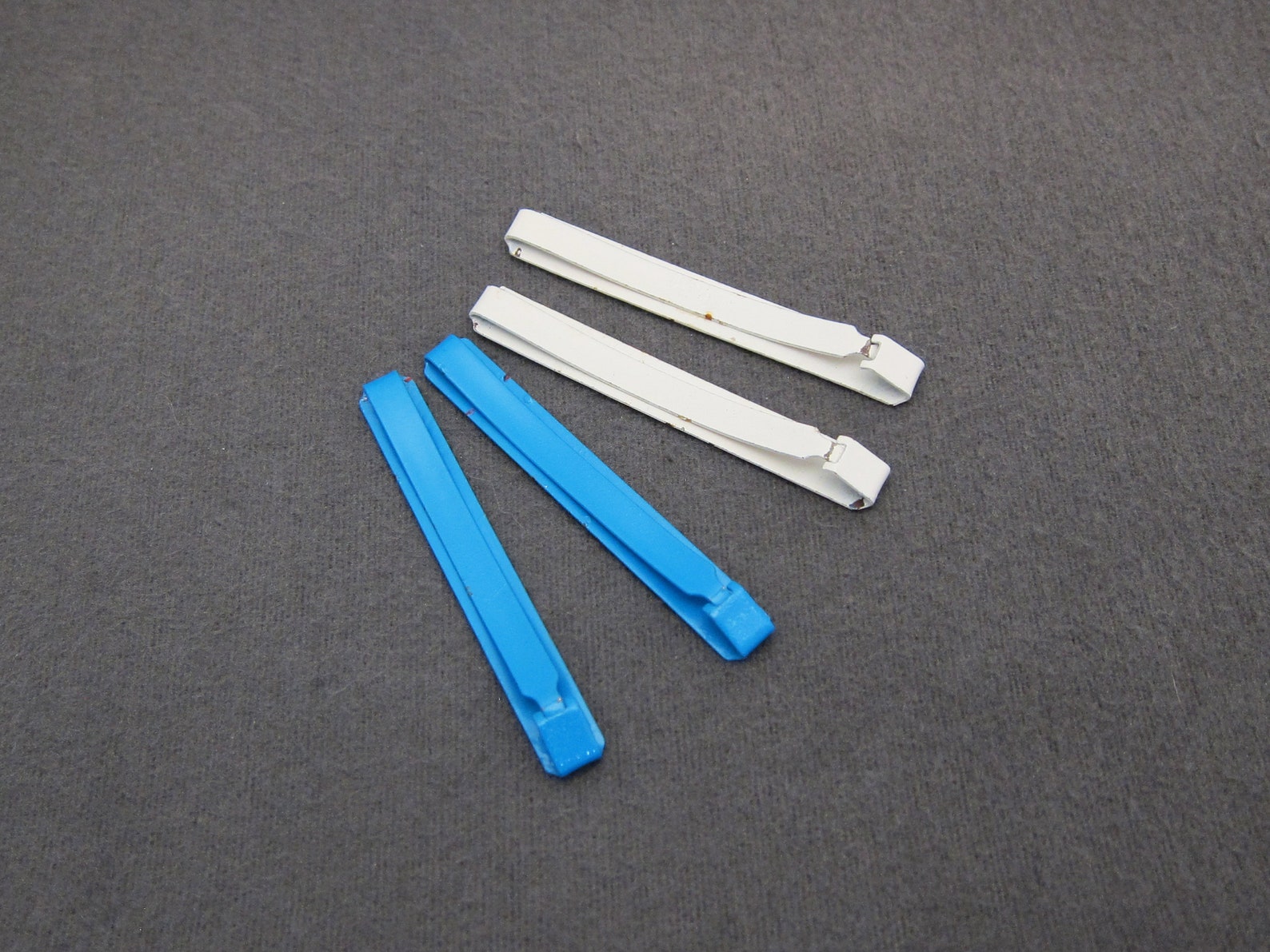 1980's Vintage HAND-PAINTED Hair Clips, 2.4" White & Blue Enamel Stay ...