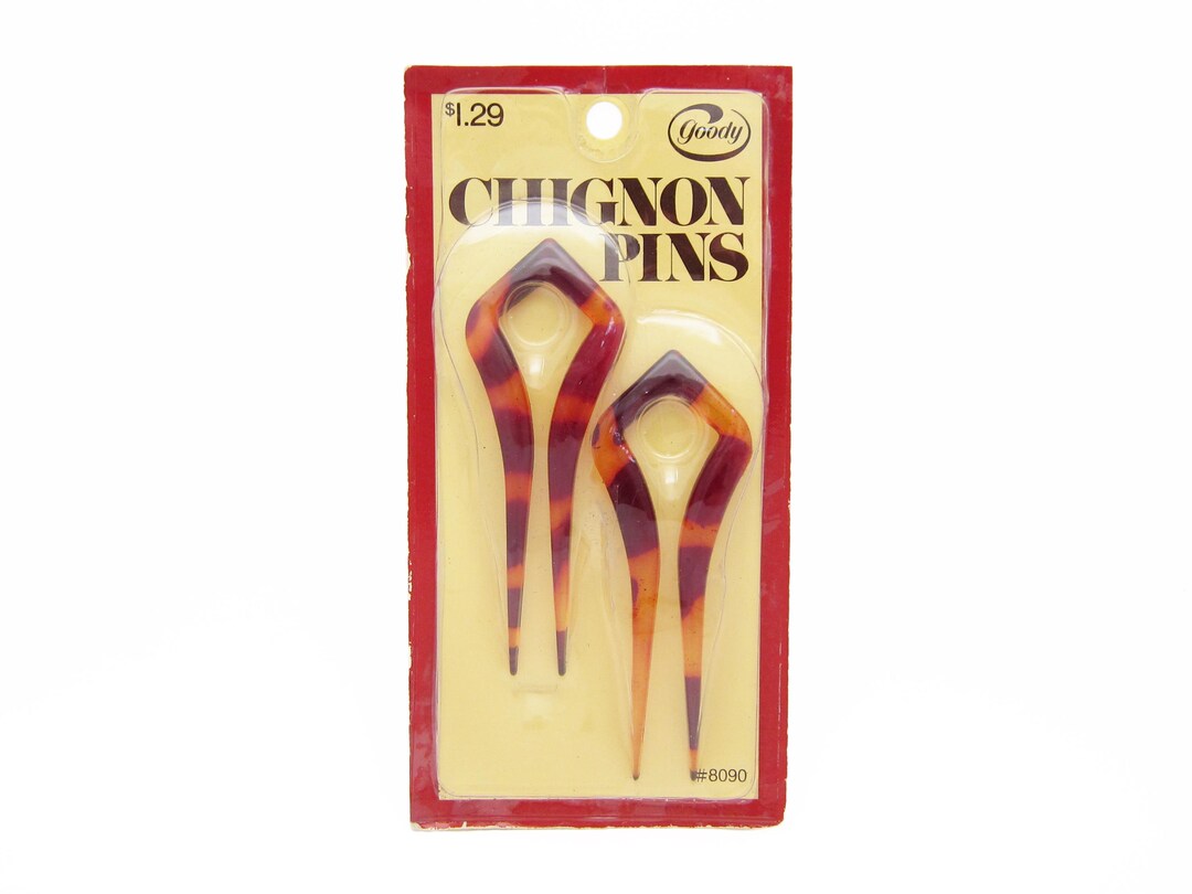 1970's GOODY Vintage Hair Pick PAIR, 4" Russet TORTOISESHELL Plastic ...