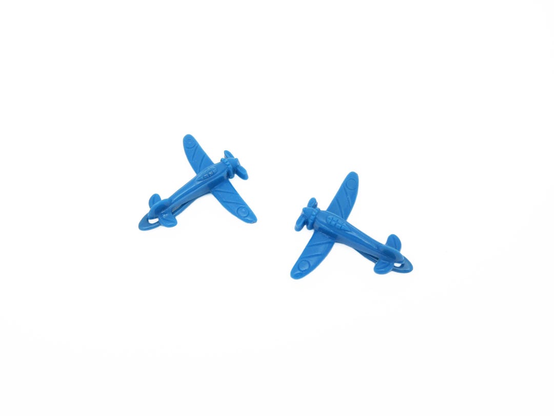 1940's WWII Era Vintage Hair Clips by Tilco, 1.4" Blue Plastic BOMBER ...