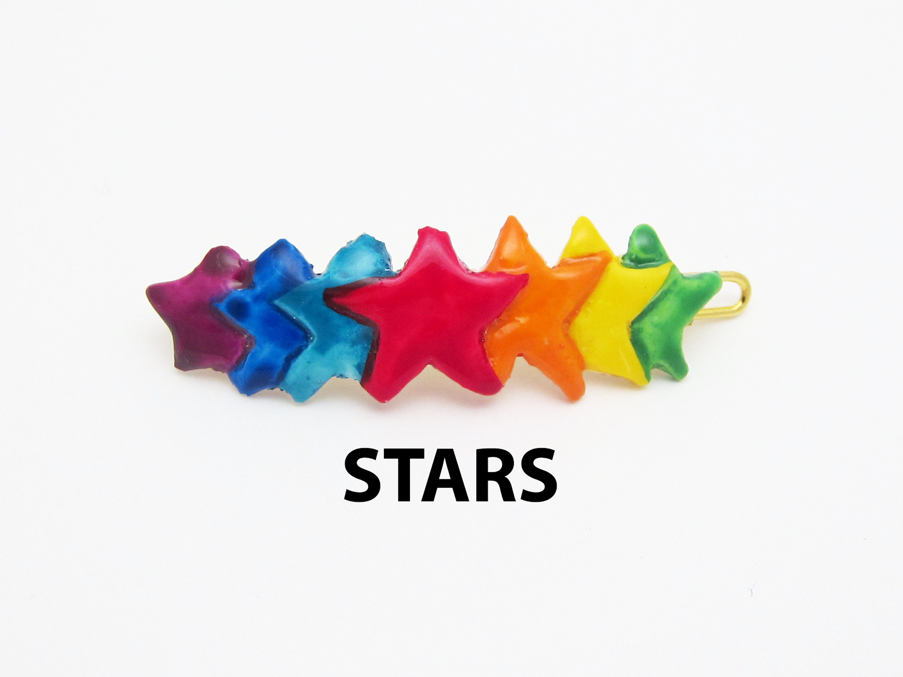 1970's Vintage RAINBOW Barrettes 2 Hand-painted | Etsy