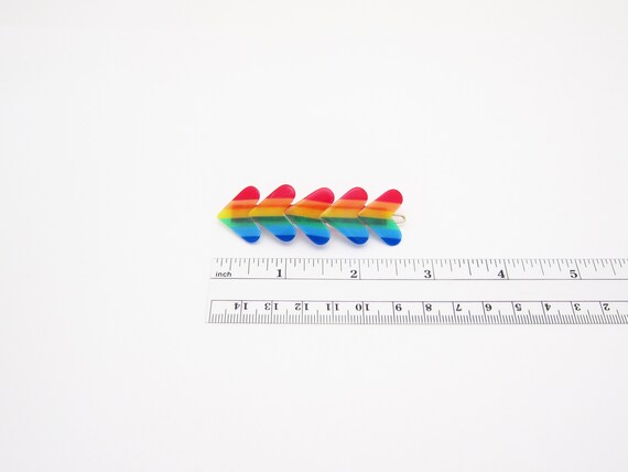 1970's vintage RAINBOW barrette, 2.6" rainbow stripe … - Gem