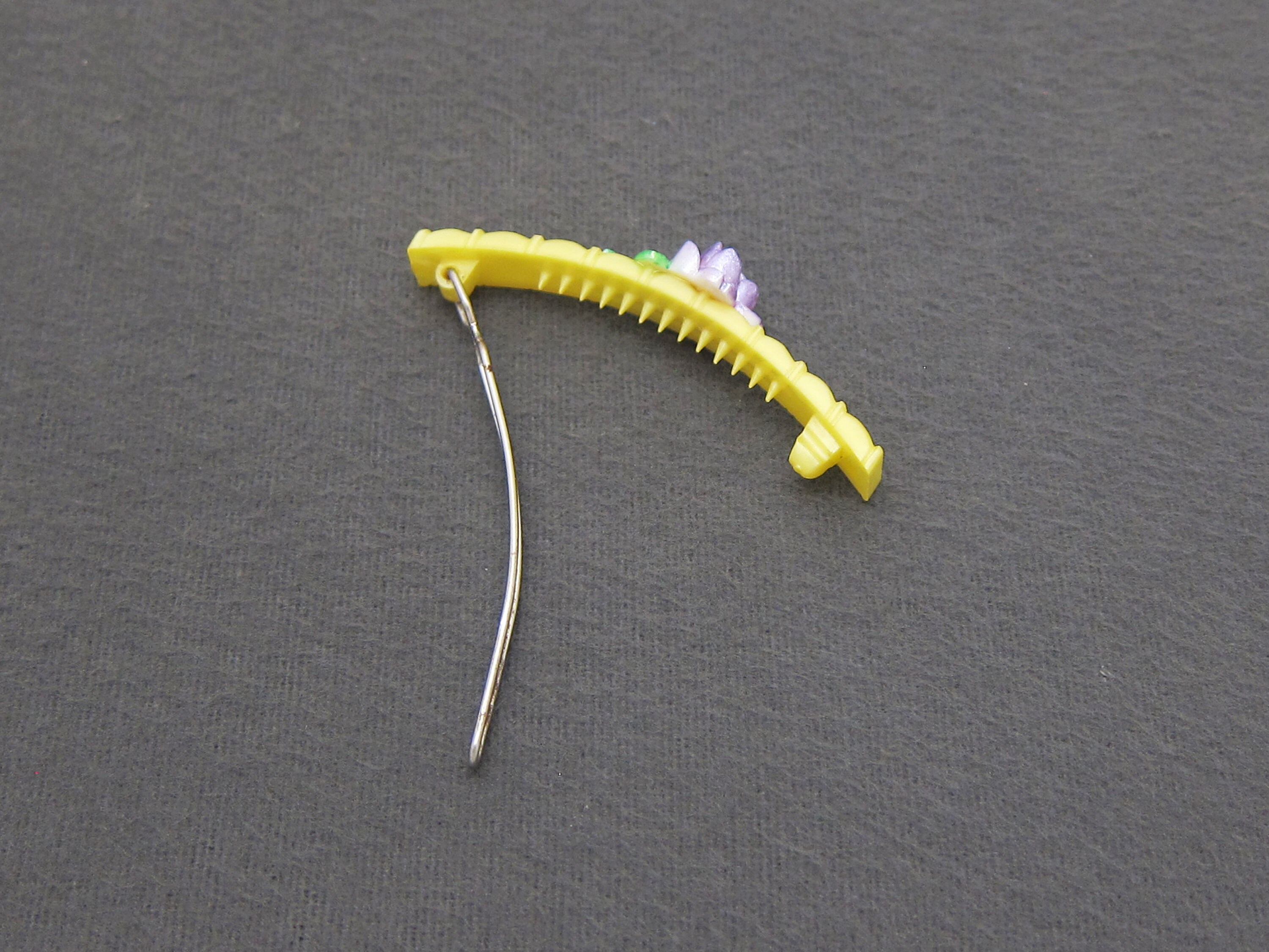 1950's Vintage Barrette Hair Clip, 2.2" Pearly Yellow Plastic Bars ...