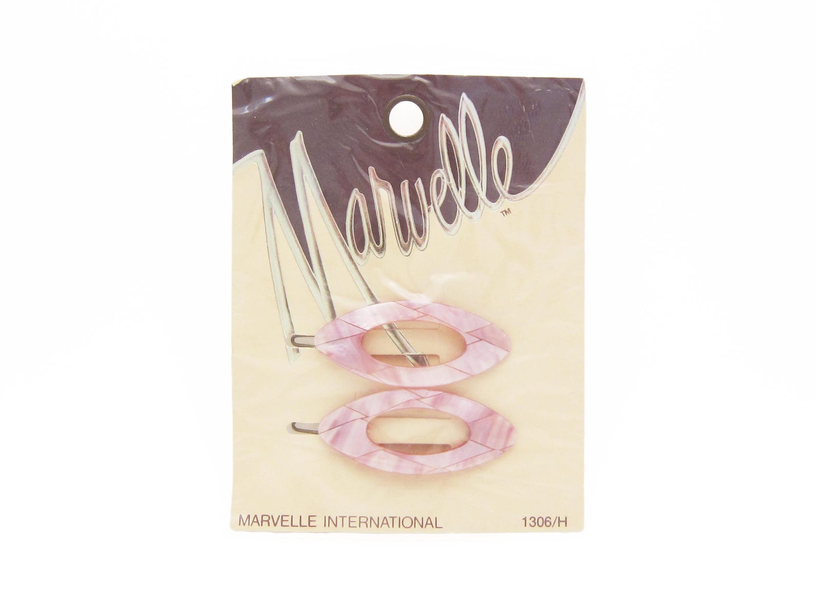 1980's MARVELLE by GOODY Vintage Hair Clips, 1.9" Pearlescent Lilac ...