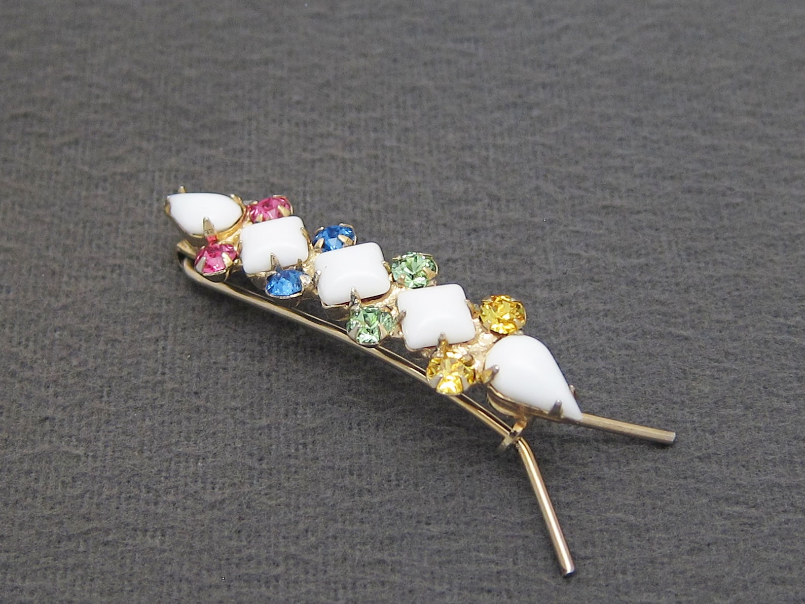 1960's vintage hair clip 1.9 gold-tone metal FANCY | Etsy