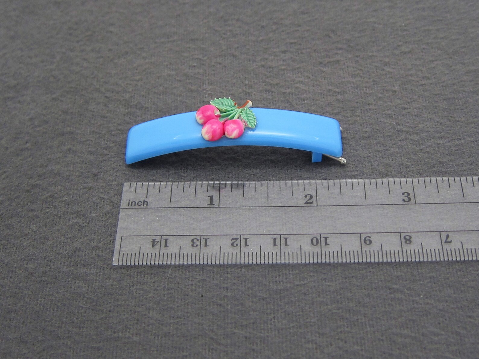 1950's TIP-TOP Vintage Hair Clip, 2.3" Sky Blue Plastic Barrette W ...