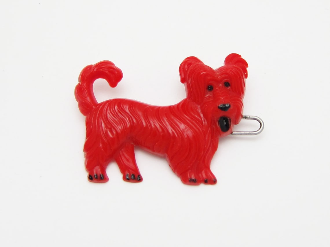 1950's TIP-TOP Vintage Hair Clip 1.5 Red Plastic - Etsy