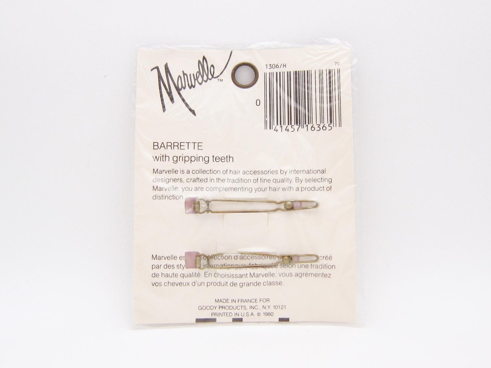 1980's MARVELLE by GOODY Vintage Hair Clips, 1.9" Pearlescent Lilac ...