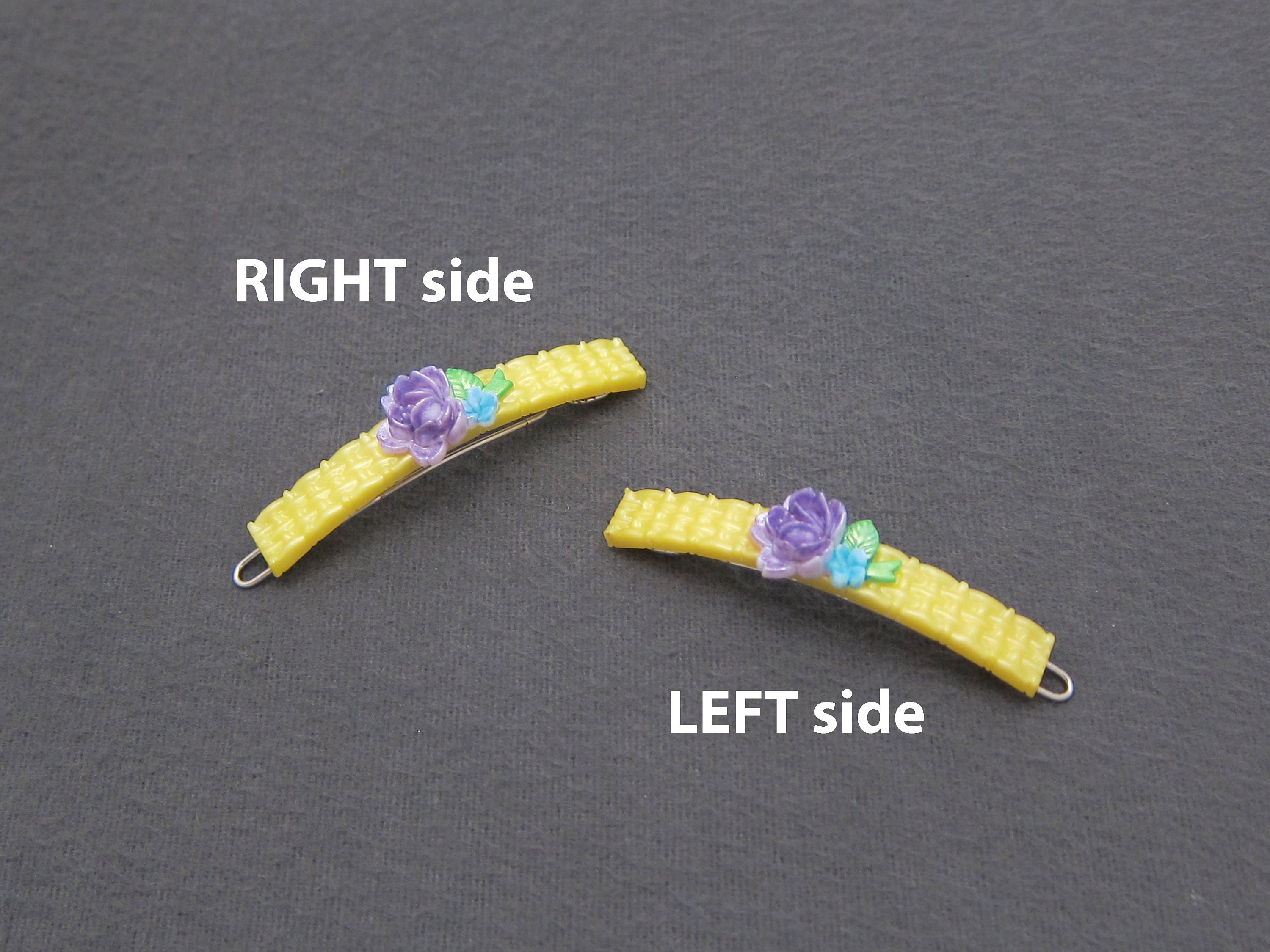 1950's Vintage Barrette Hair Clip, 2.2" Pearly Yellow Plastic Bars ...