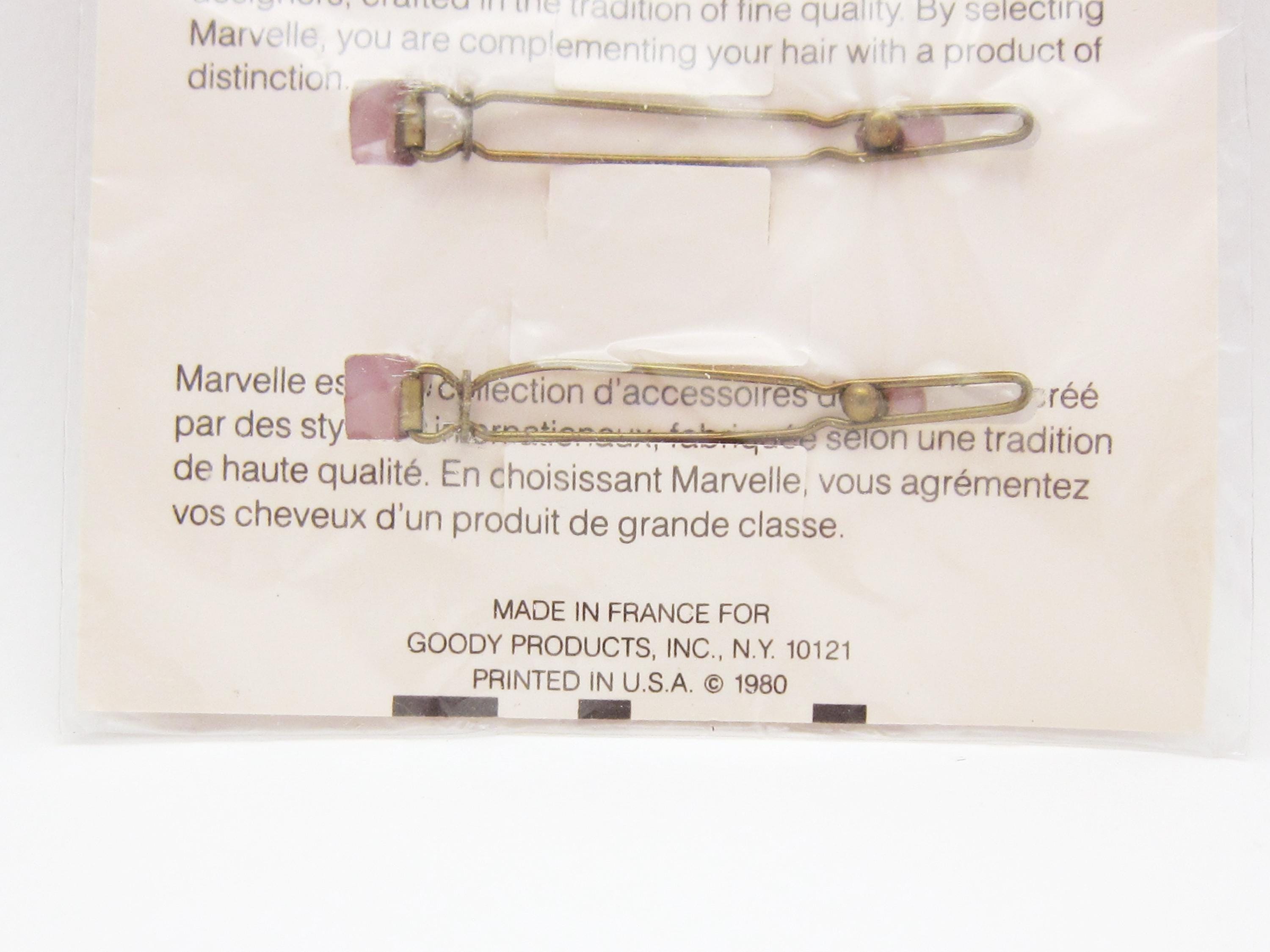 1980's MARVELLE by GOODY Vintage Hair Clips, 1.9" Pearlescent Lilac ...