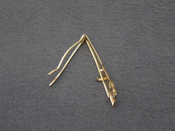 RARE 1940's vintage hair clip, 2.1" gold-tone stamped… - Gem
