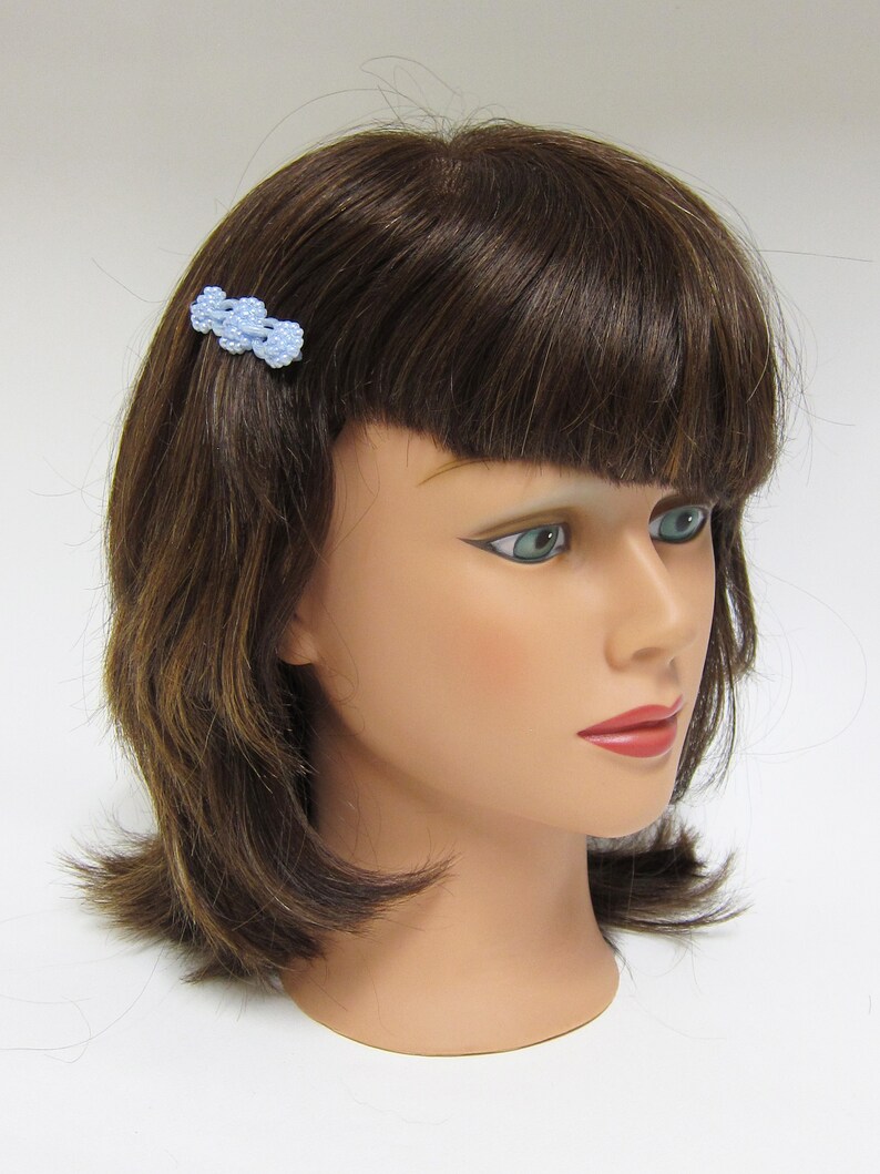 1950's TIP-TOP Vintage Barrette Hair Clip, 1.9" Pearly Pale Blue ...
