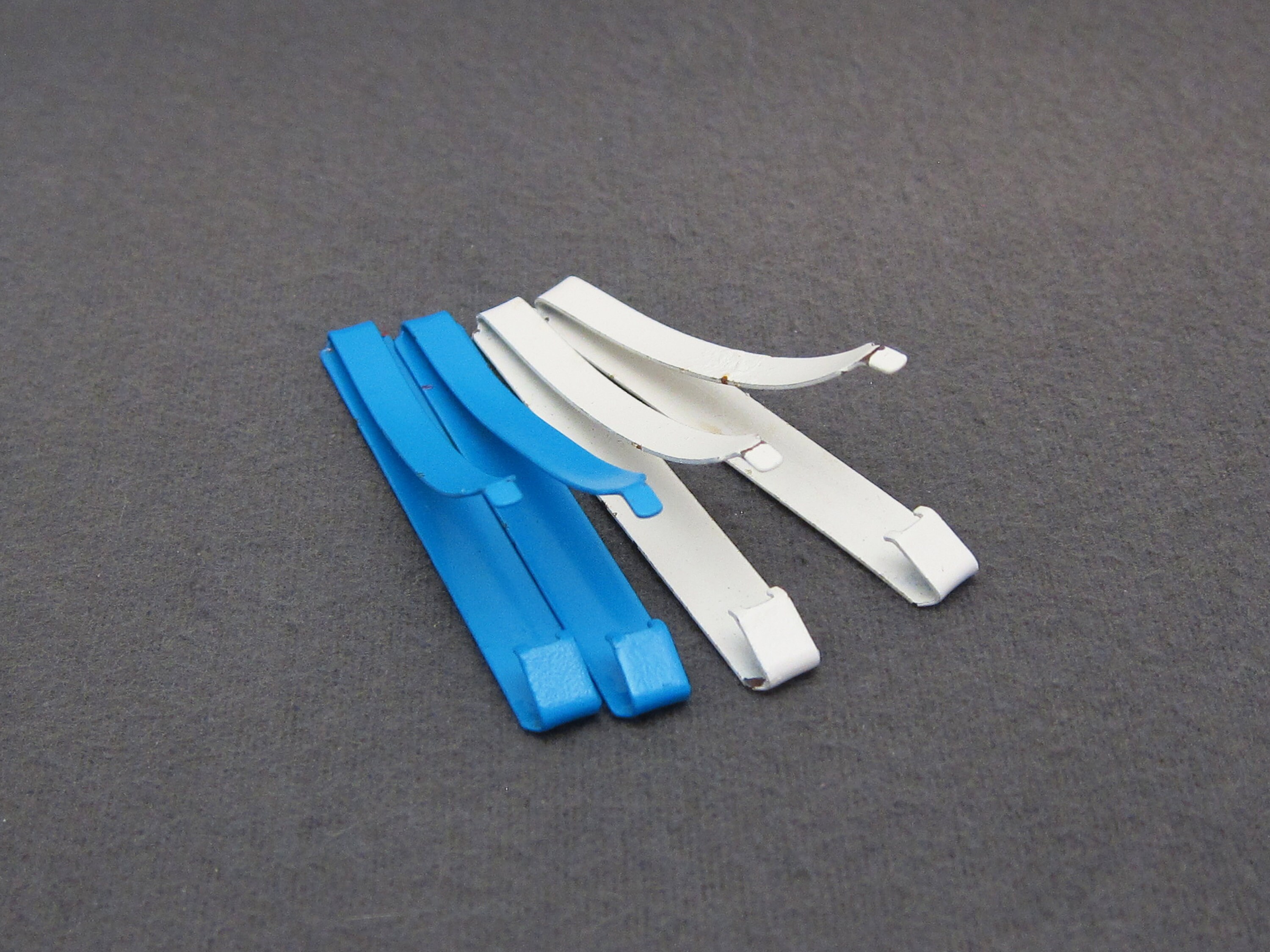 1980's Vintage HAND-PAINTED Hair Clips, 2.4" White & Blue Enamel Stay ...