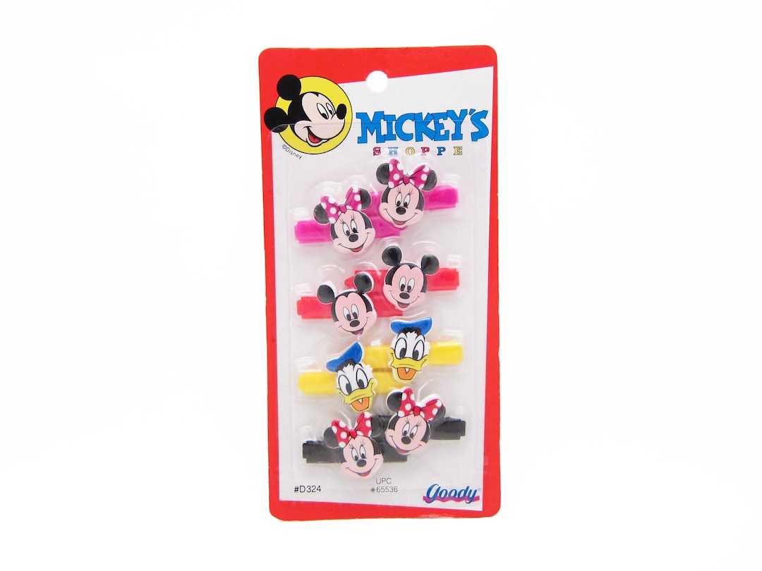 1991 Vintage GOODY Disney KIDDIE Barrettes, 1.5" MULTICOLOR Mickey ...