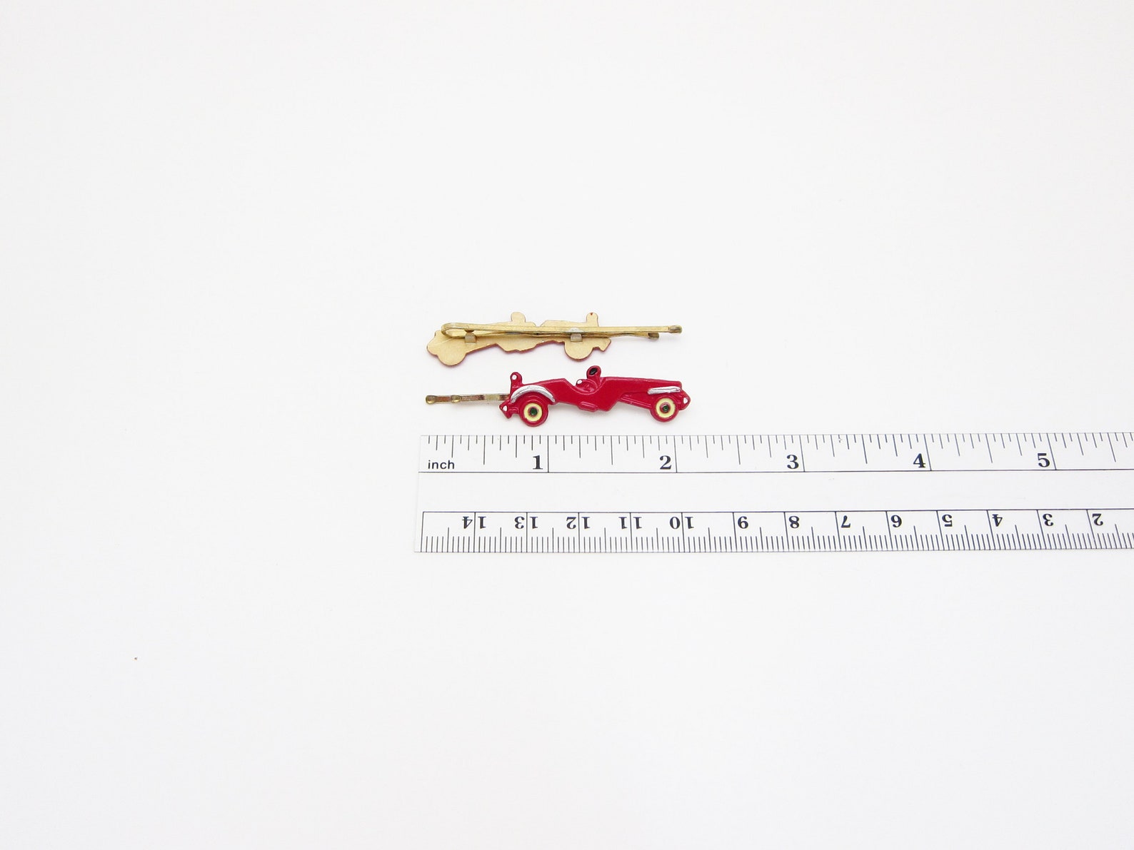 1960's Vintage Bobby Pins, Set of 6 Red/purple/grey CAR RACE Hair Pins ...