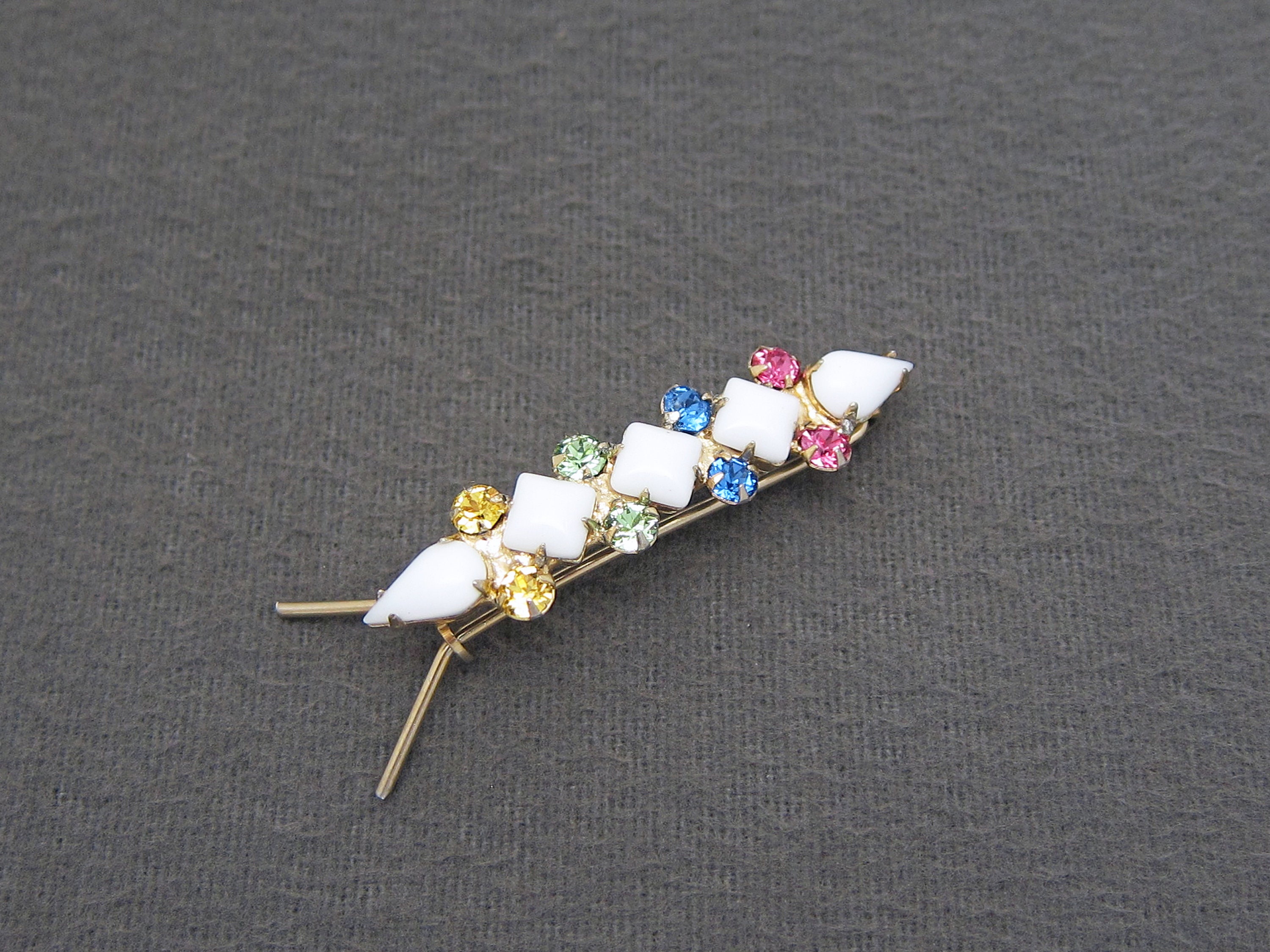 1960's vintage hair clip 1.9 gold-tone metal FANCY | Etsy