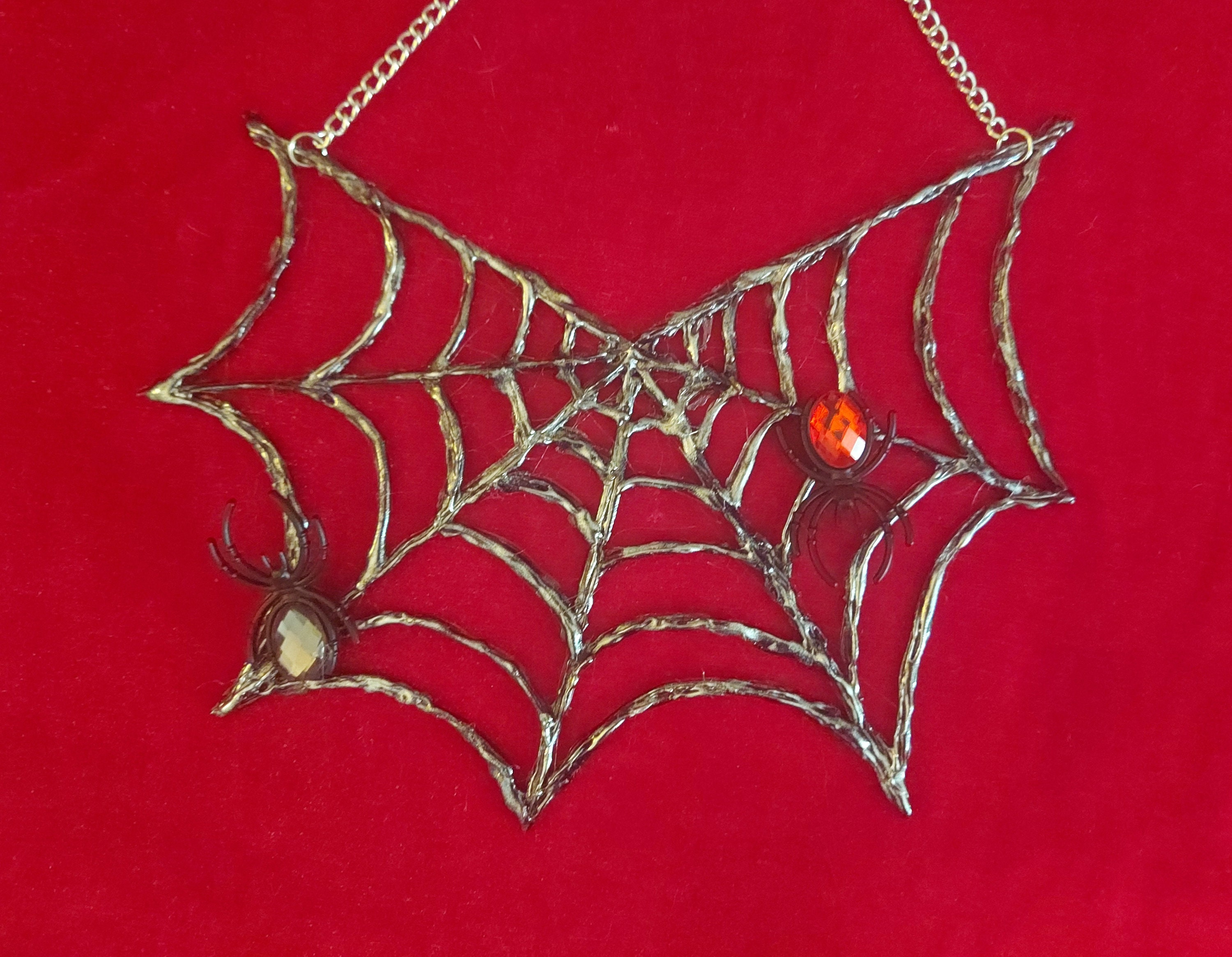 Huge Spiderweb Statement Necklace! Halloween Festive Jewelry With ...