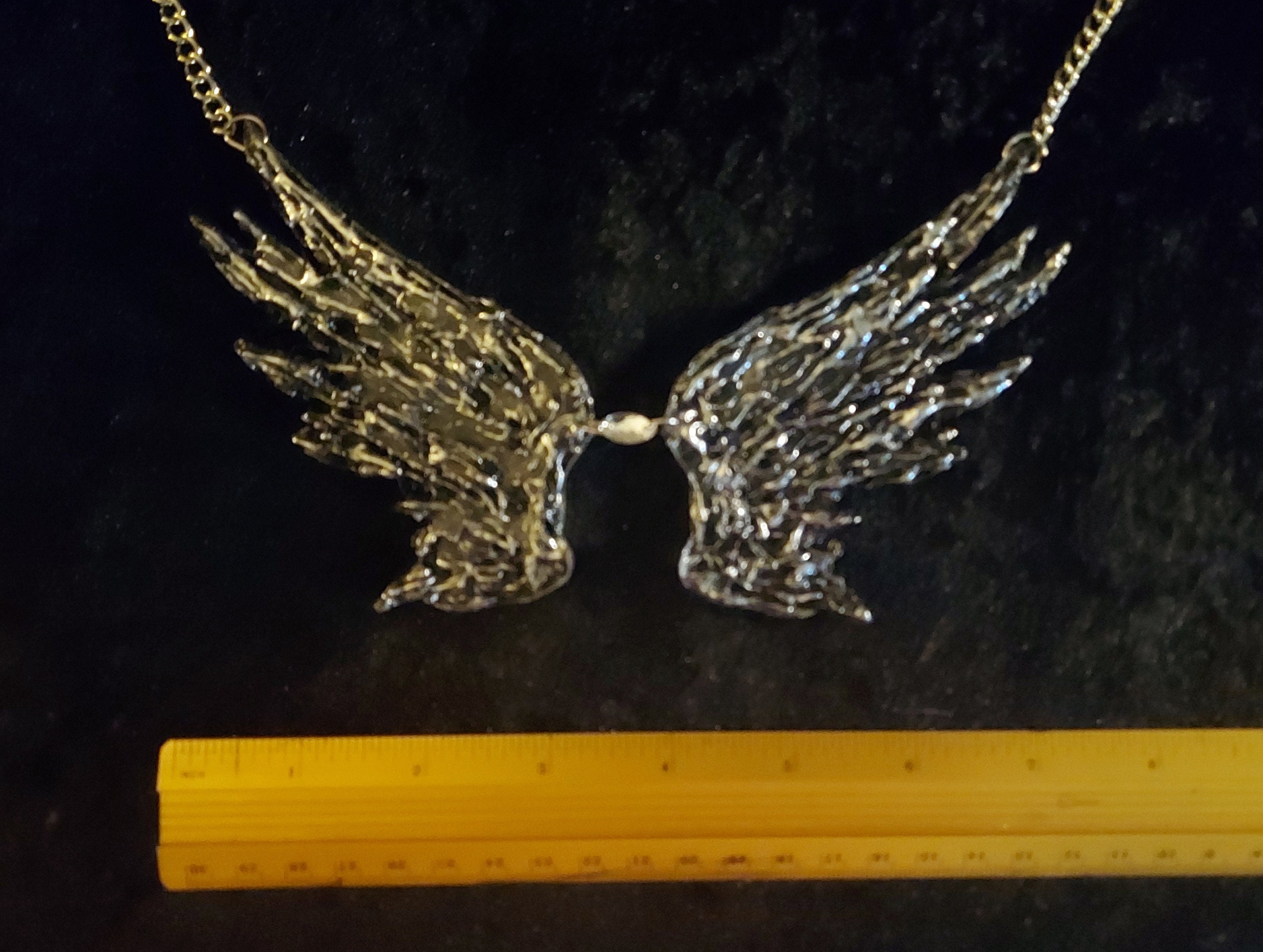 Large Stunning Reversible Angel Wing Necklace. Smooth on One Side ...