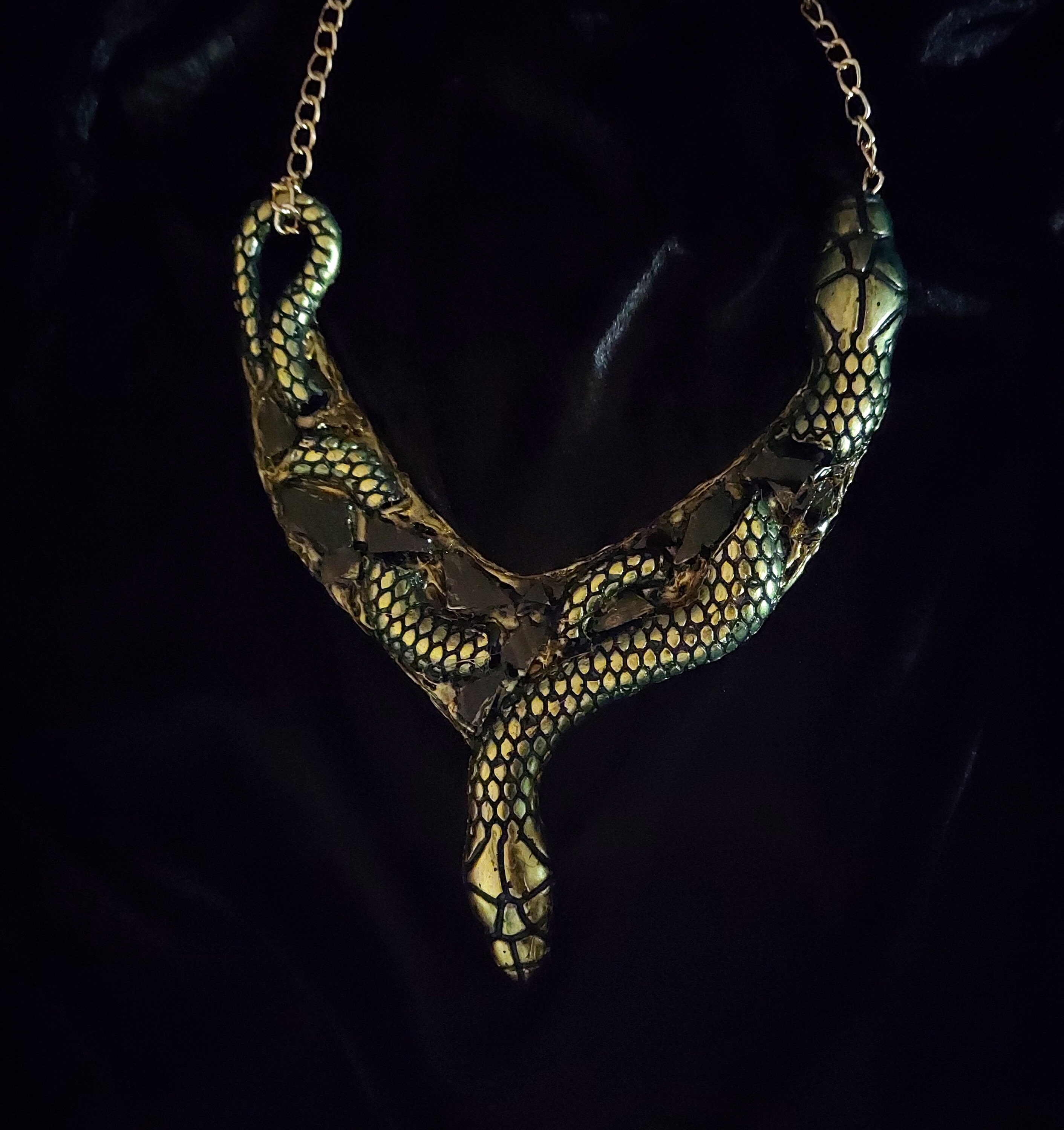 Unique snake in the Glass Statement Necklace. Inspired by the Venomous ...