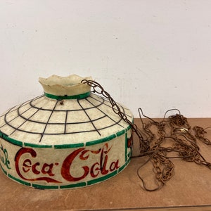 Vintage COCA COLA Hanging Lamp Ceiling Billiards Pool Light Shade ...