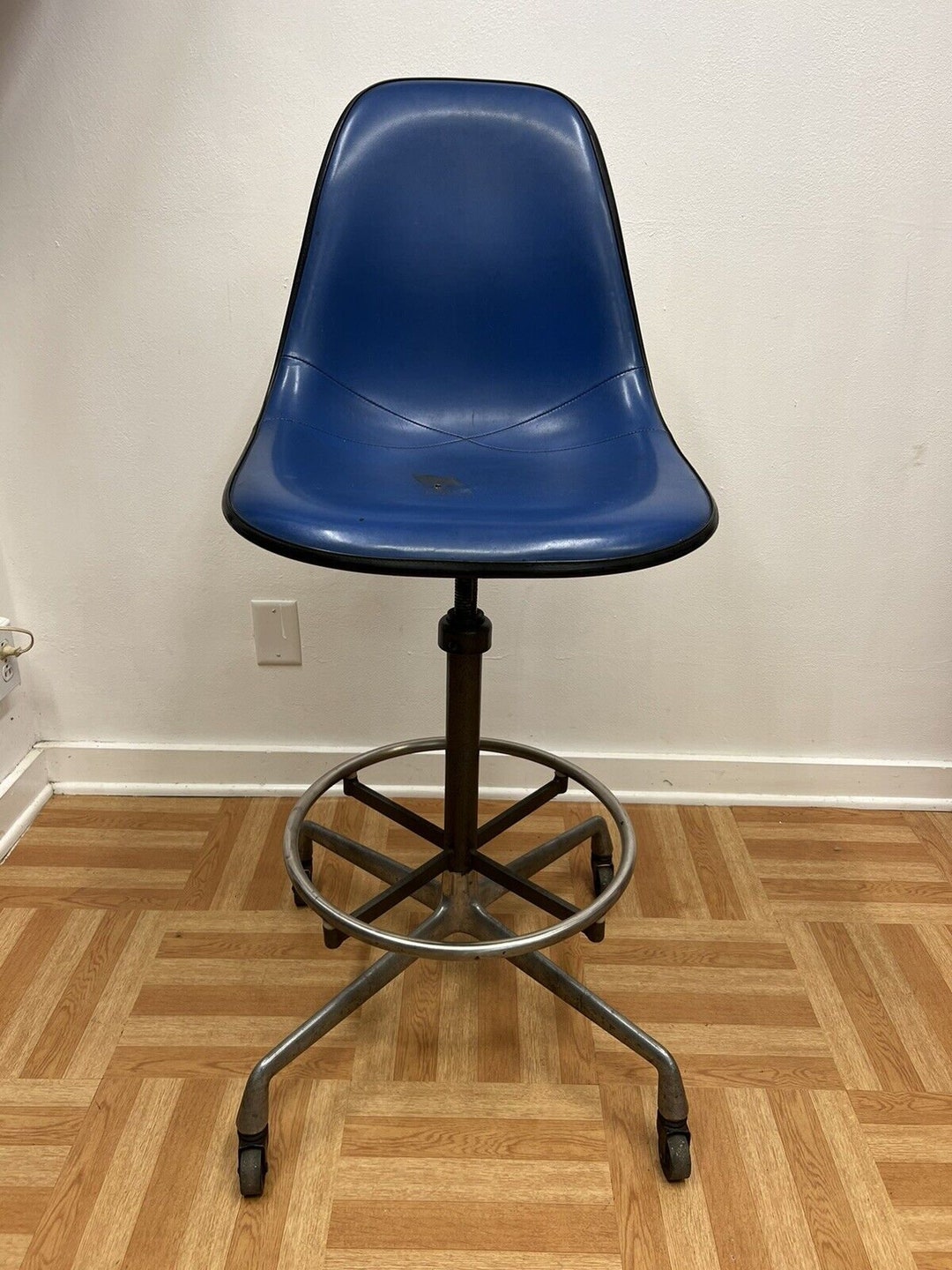 Vintage HERMAN MILLER Drafting STOOL Bar Counter Swivel Chair Mid ...