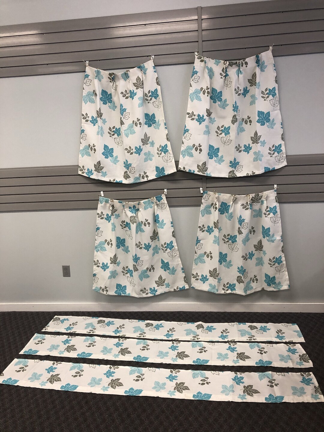 Vintage Fiberglass CURTAIN PANELS SET Mid Century Modern Drapes Pleated ...