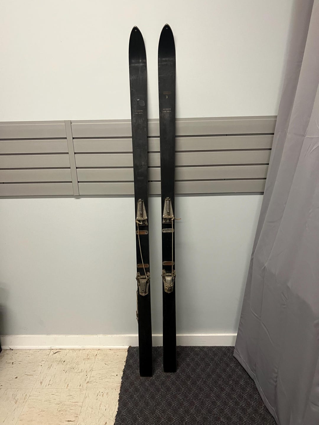 Vintage WOOD SKIS Pair HEAD Cubco Bindings Wall Art Cabin Decor Set 80s ...