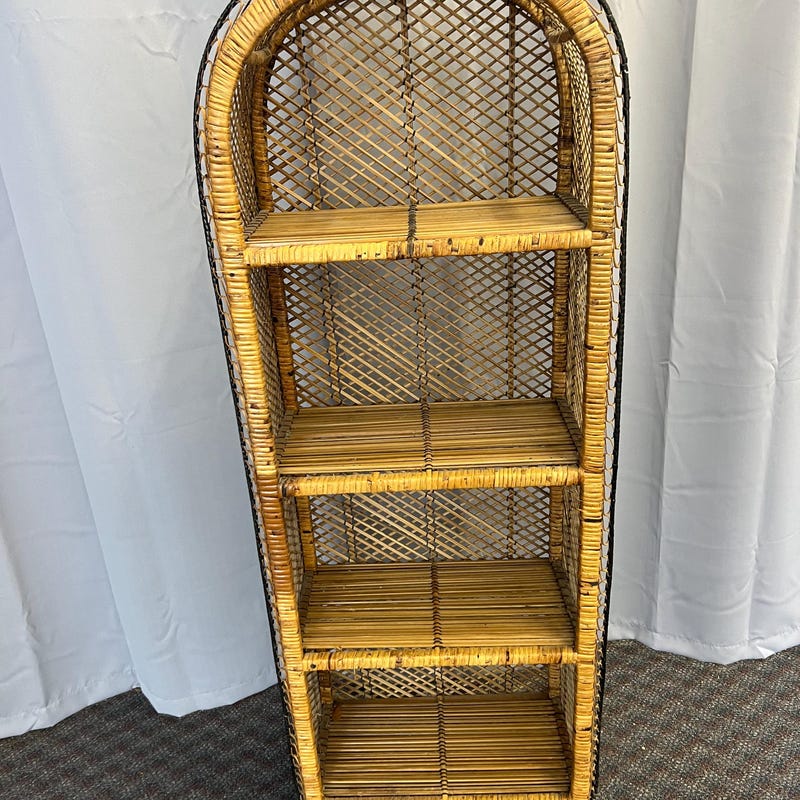 Rattan Bookcase - Etsy