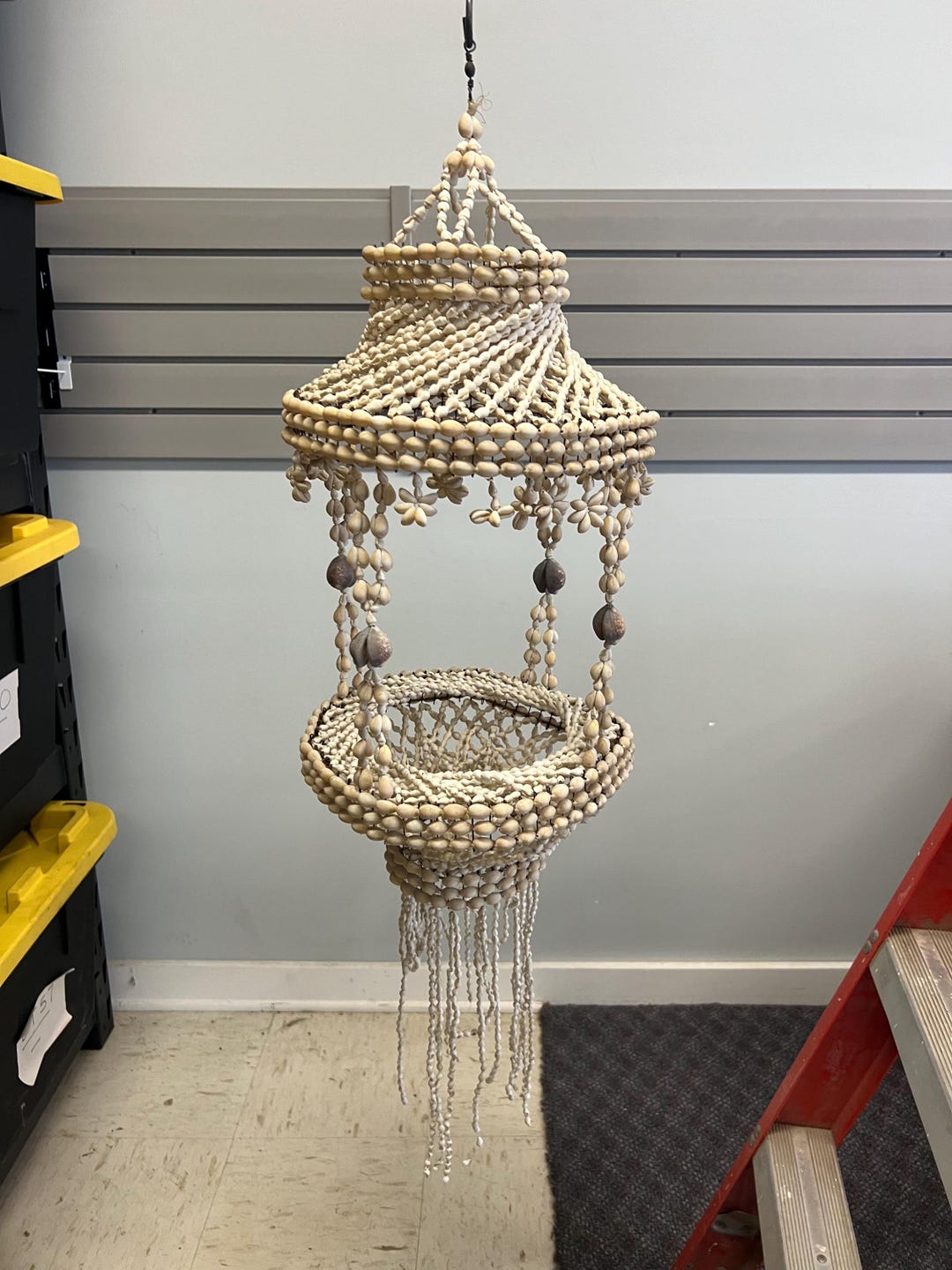 Vintage Cowrie Sea Shell Hanging Planter - Boho Chic Beach Decor ...