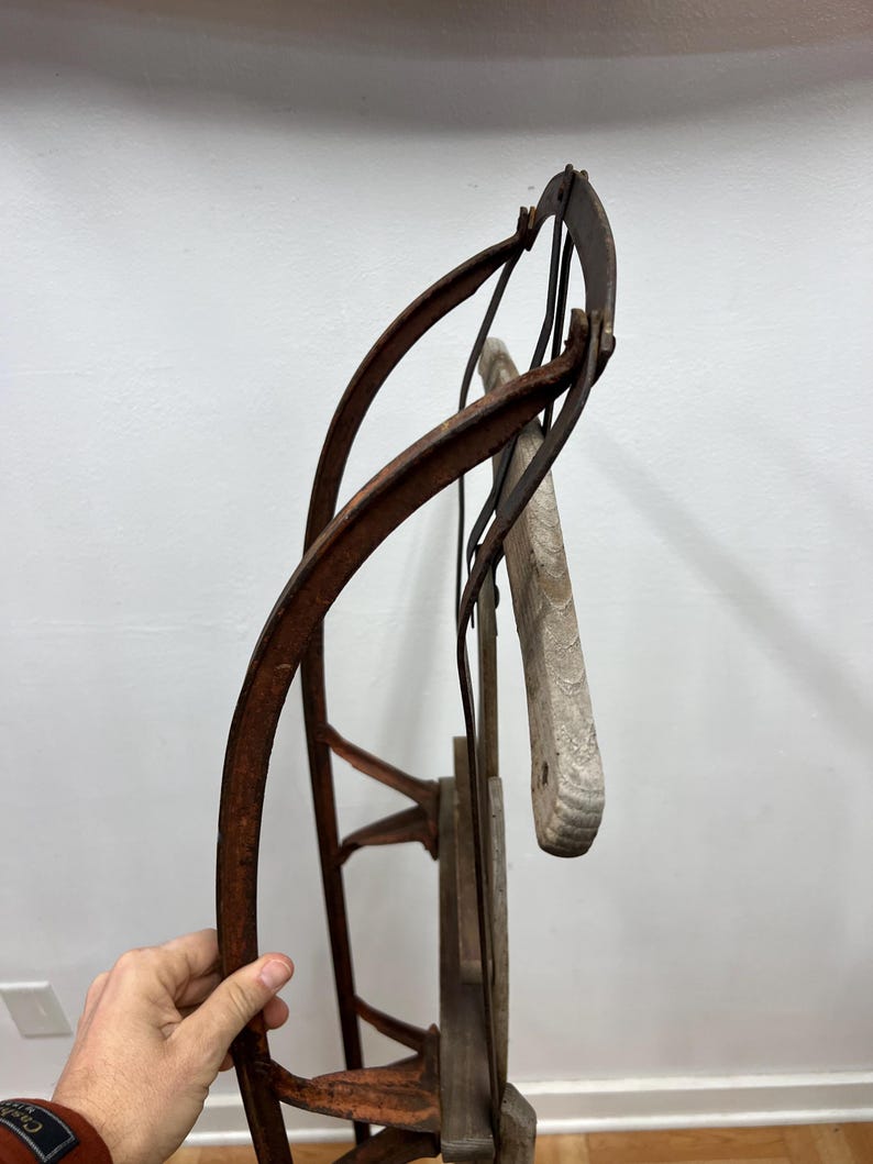 Vintage Wood Sled Metal Rail Long Wooden Wall Winter Decor Chic Shabby ...
