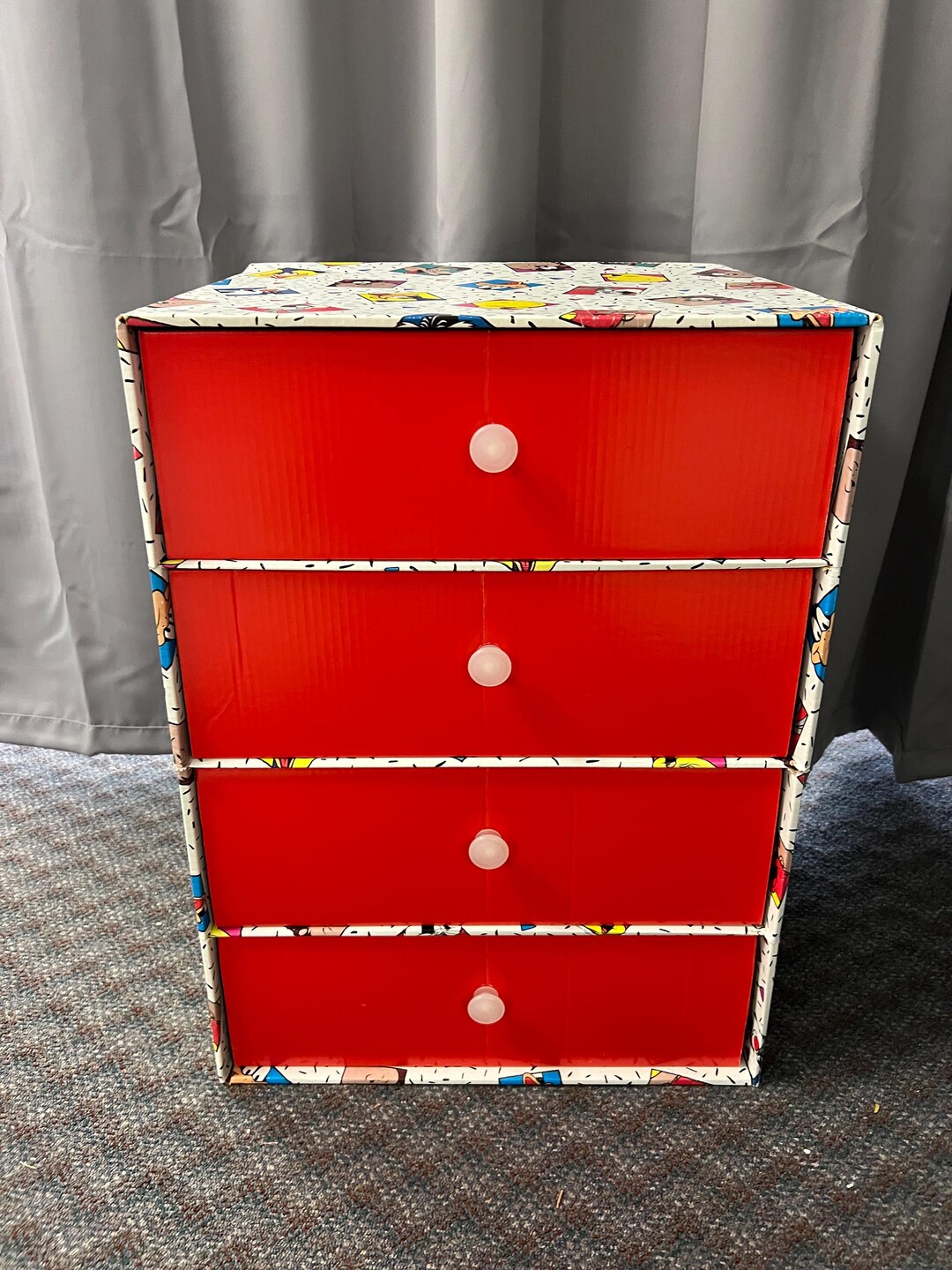 Vintage Looney Tunes Storage Organizer - 90s Kids Bin Toy Box Night ...