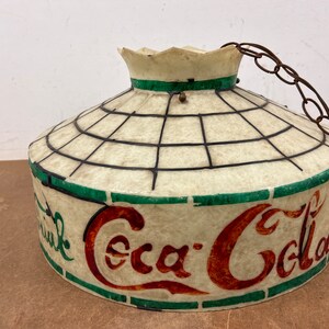 Vintage COCA COLA Hanging Lamp Ceiling Billiards Pool Light Shade ...