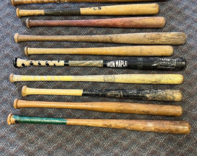 Vintage WOOD BASEBALL BAT Lot Louisville Slugger Wooden Wall Art Decor ...