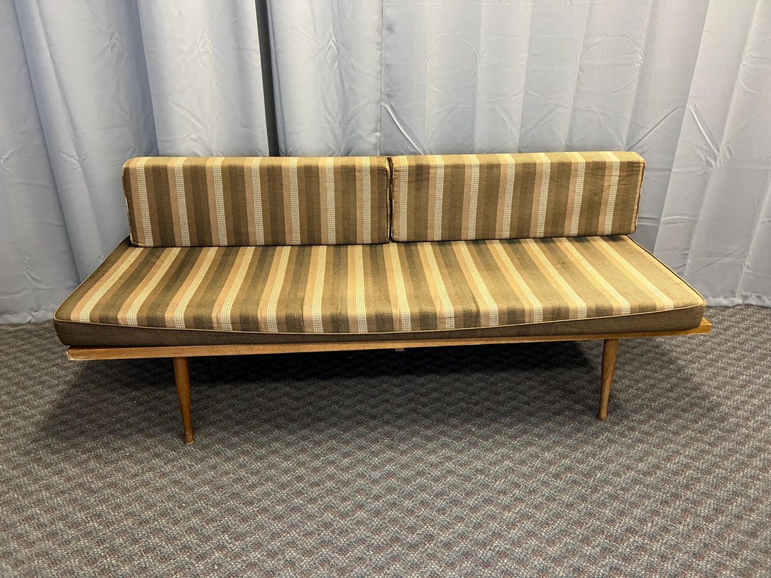 Mid Century Modern WOOD DAYBED Couch Vintage Sofa Loveseat Retro ...
