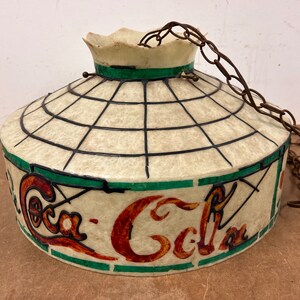 Vintage COCA COLA Hanging Lamp Ceiling Billiards Pool Light Shade ...