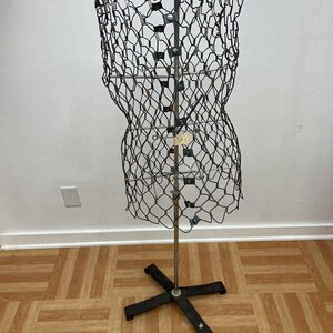 Vintage DRESS FORM Adjustable Metal Base Stand Industrial Mannequin ...