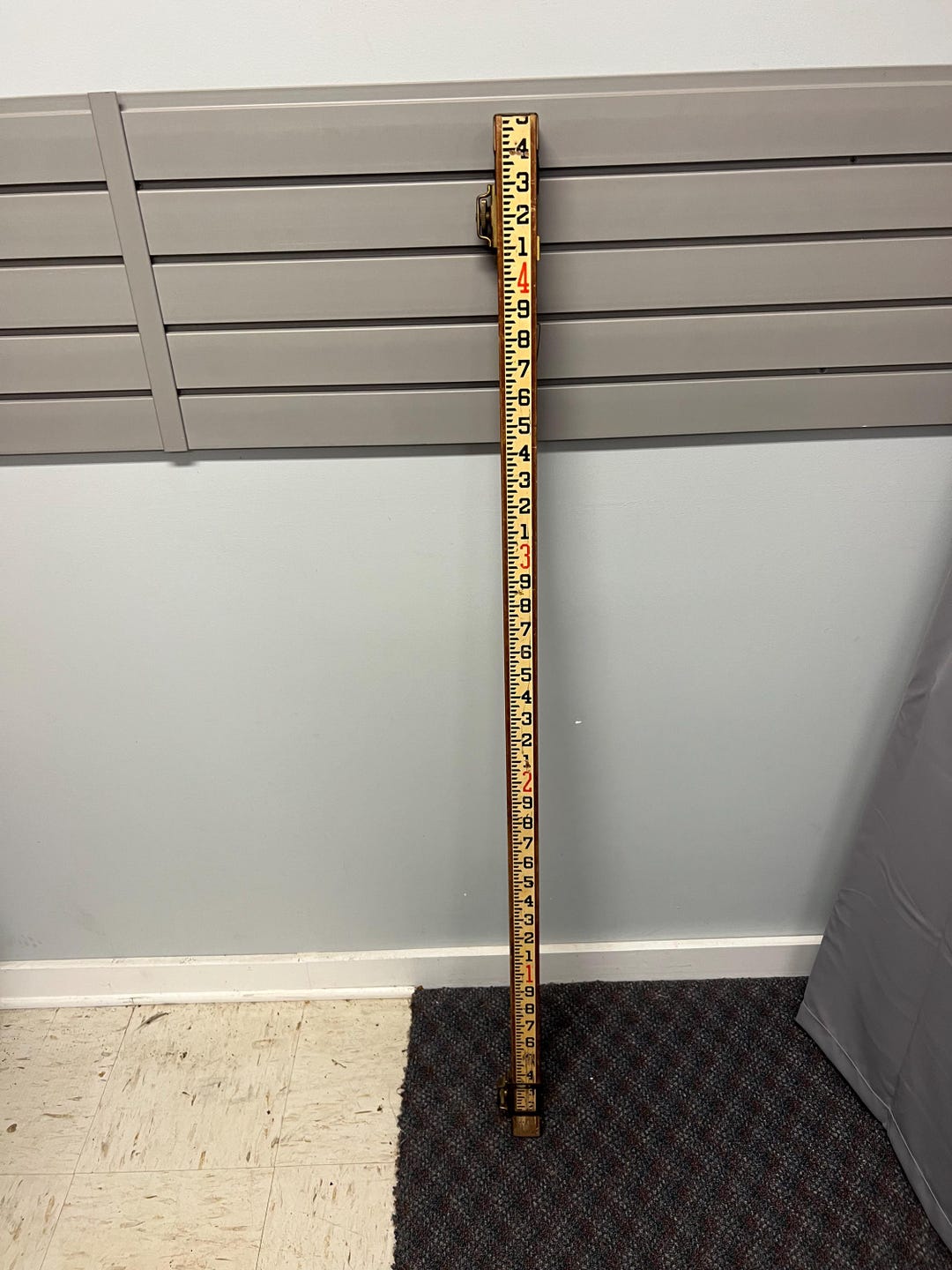 Vintage 12 Ft Wood Measuring Stick Surveying Grade Rod Rule Antique ...