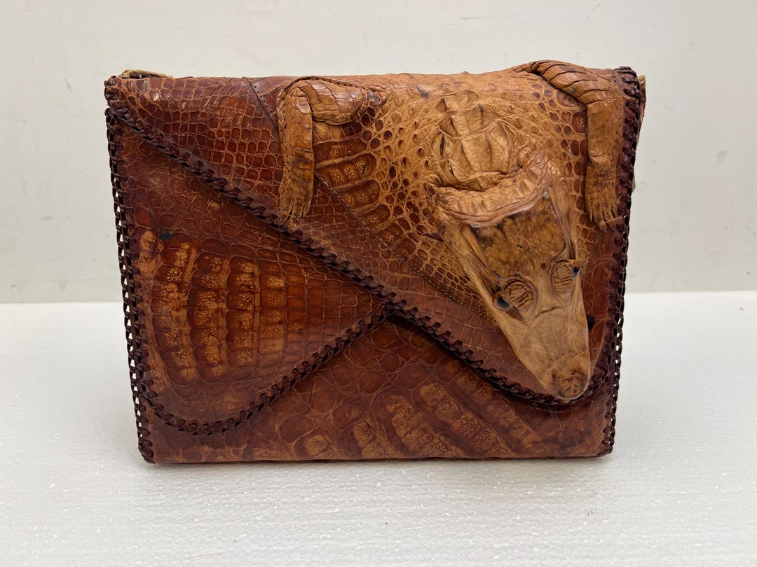 Vintage Baby Alligator Leather Purse 70s Boho Chic Real Western Handbag ...