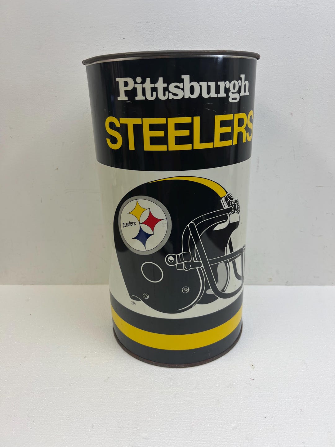 Vintage Pittsburgh Steelers Trash Can Waste Bin | 90s NFL Football ...
