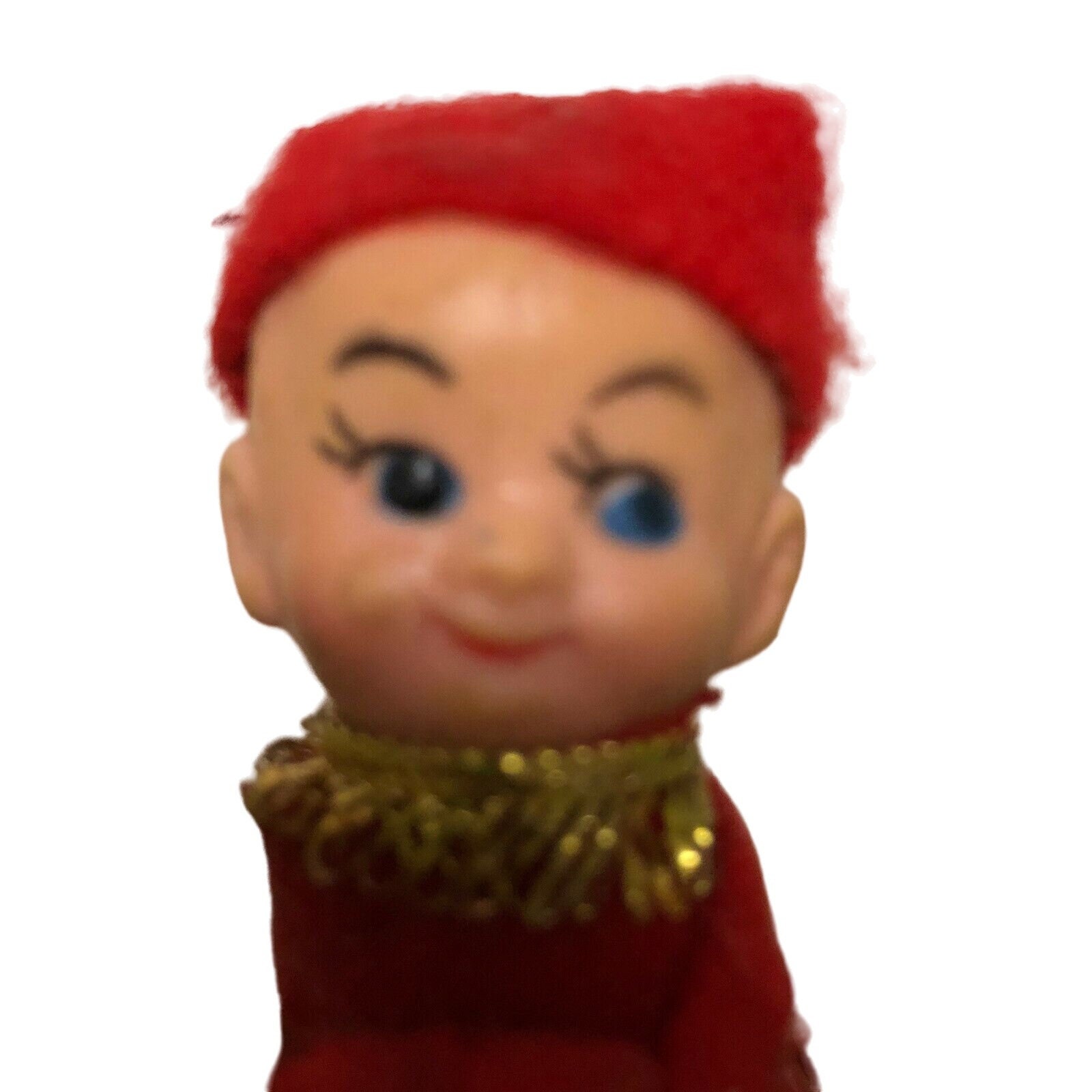 Rare Vintage Plastic Hanging Knee Hugger Elf Christmas Decoration ...