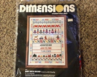 Cross Stitch Kit Bucilla Choo Choo Train Birth Record - Etsy