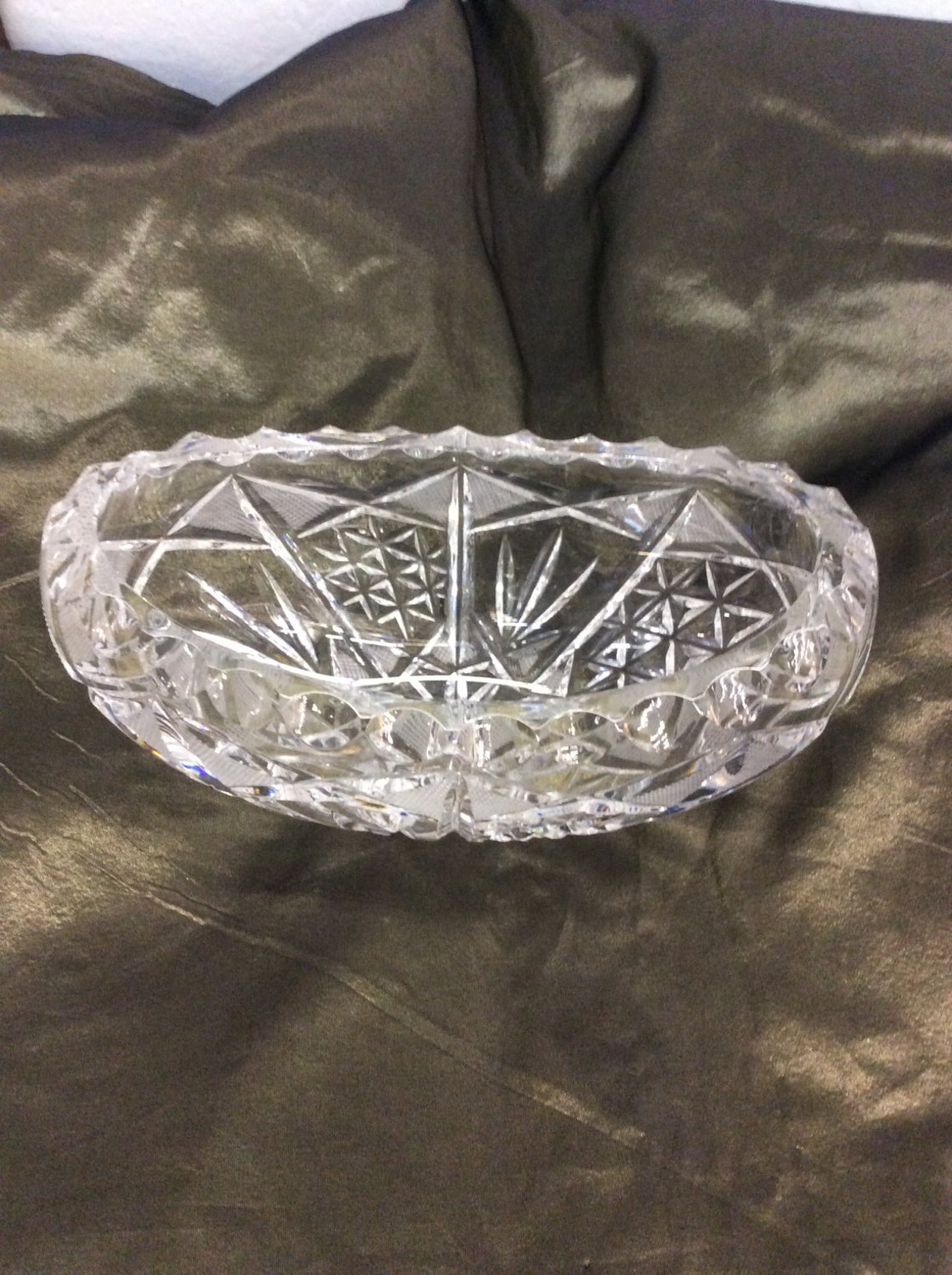 Hand-cut Lead Crystal Bowl in Boat or Canoe-shape From First Half of ...