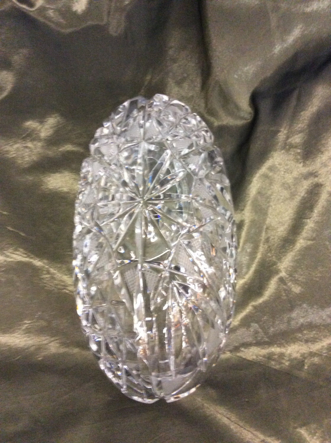 Hand-cut Lead Crystal Bowl in Boat or Canoe-shape From First Half of ...