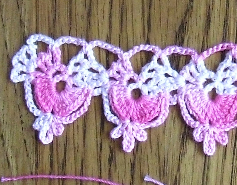 Crochet Pattern for Bleeding Heart Edging for Handkerchiefs - Etsy