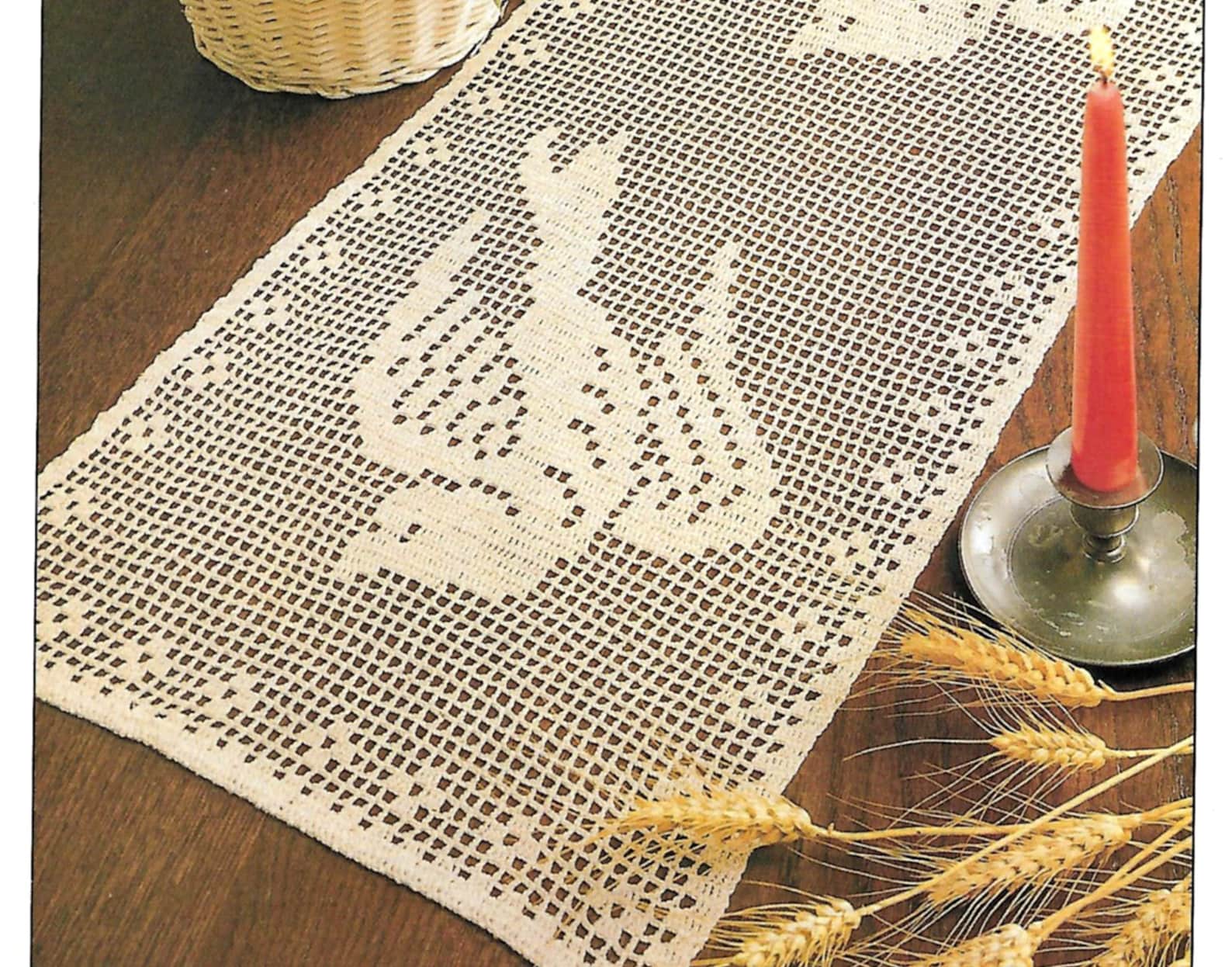 DOVE Filet Runner Crochet PATTERN - Makes a Dove Runner 11" by 25" Easy ...
