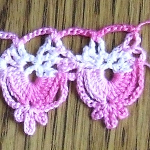Crochet Pattern for Bleeding Heart Edging for Handkerchiefs, Towels ...
