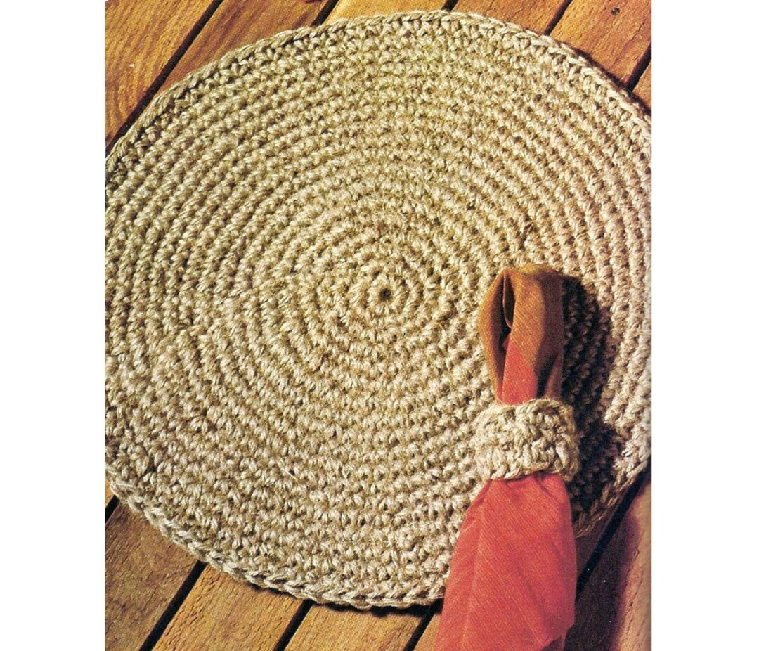 Crochet Pattern for Round Jute Place Mat, *PDF Digital Instant Download ...