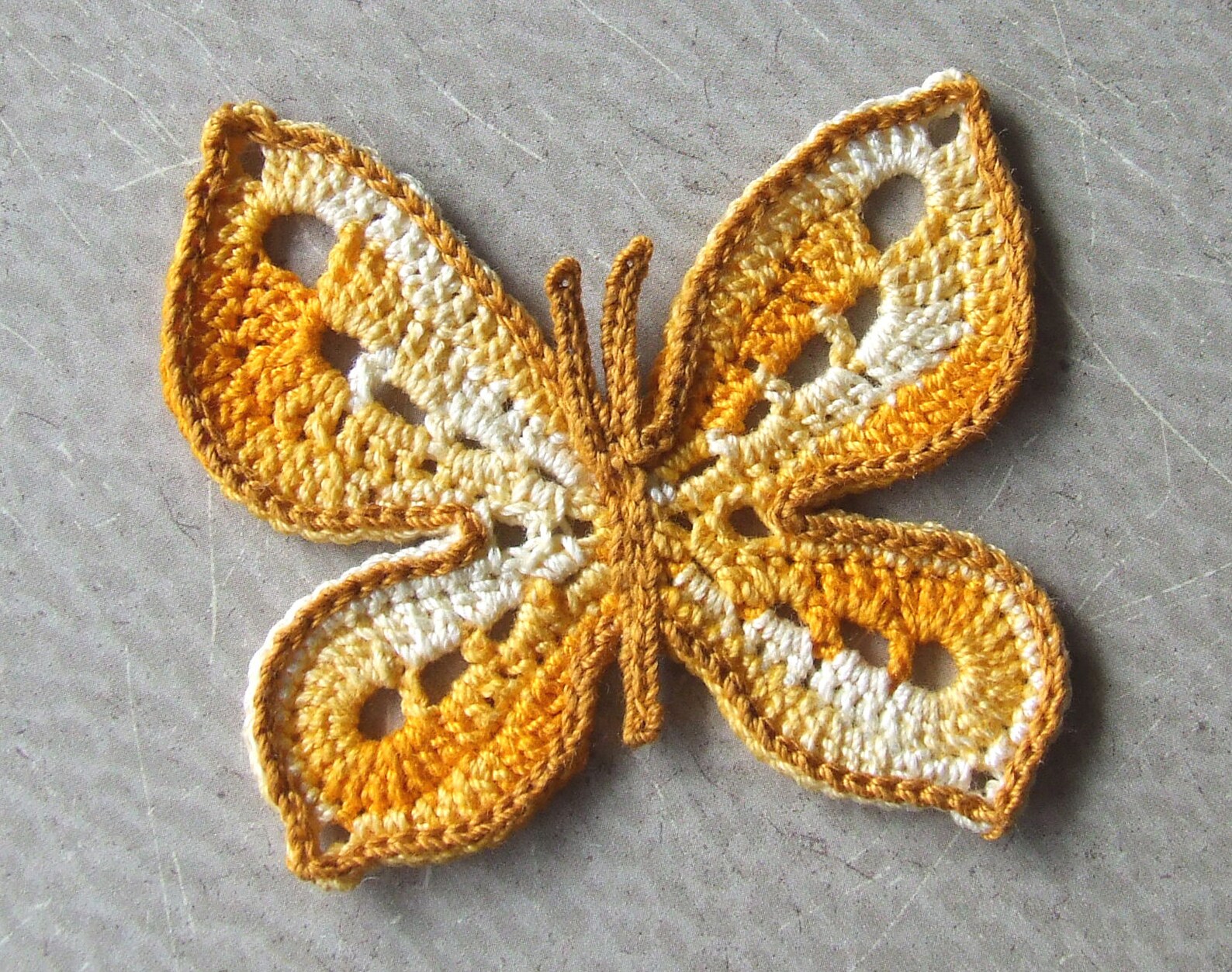 Crochet Pattern for a Small Crocheted Butterfly Applique - PDF Instant ...
