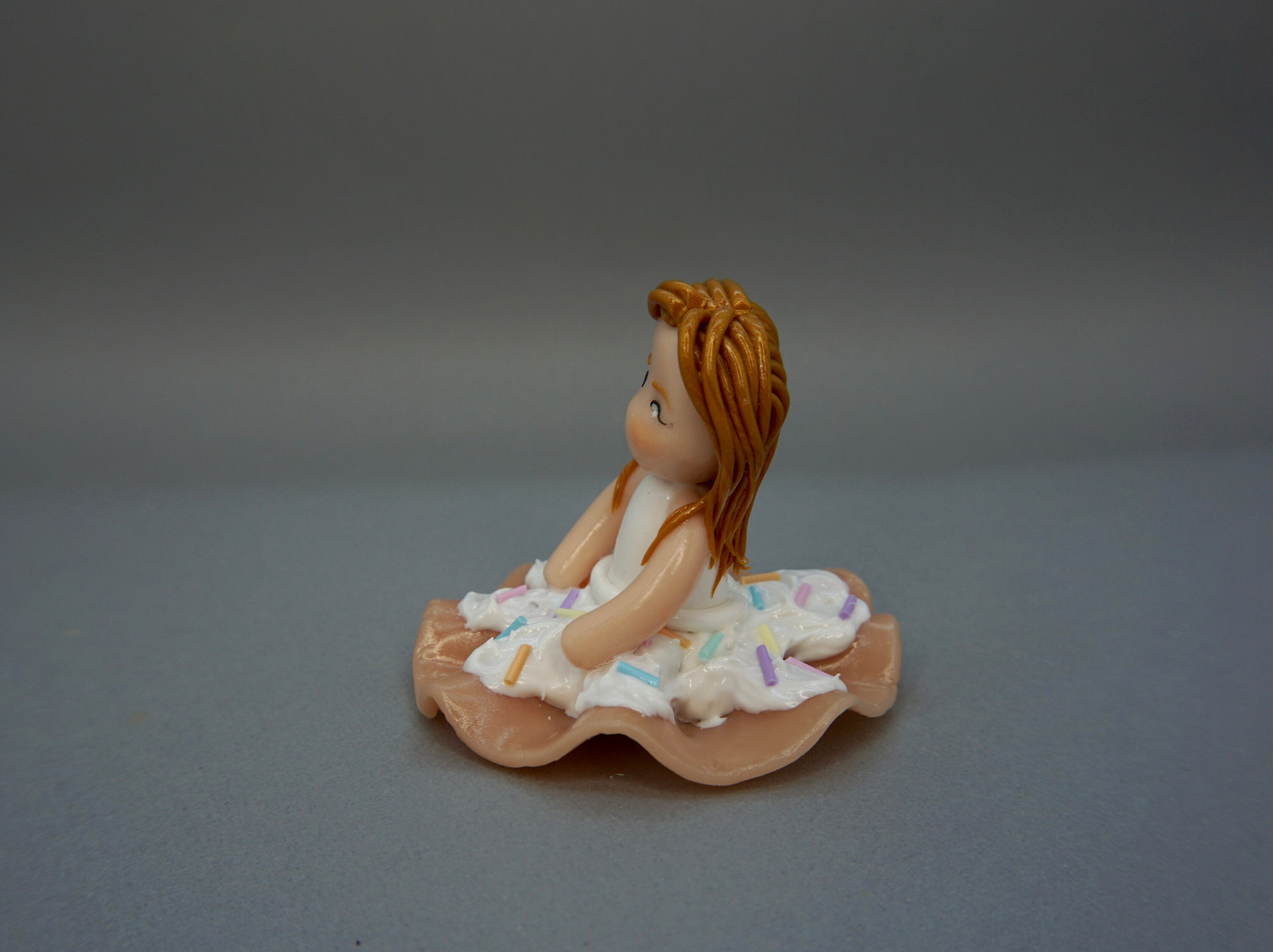 Vanilla Donut Chibi Figurine Clay Figurine Clay Decor Desk - Etsy