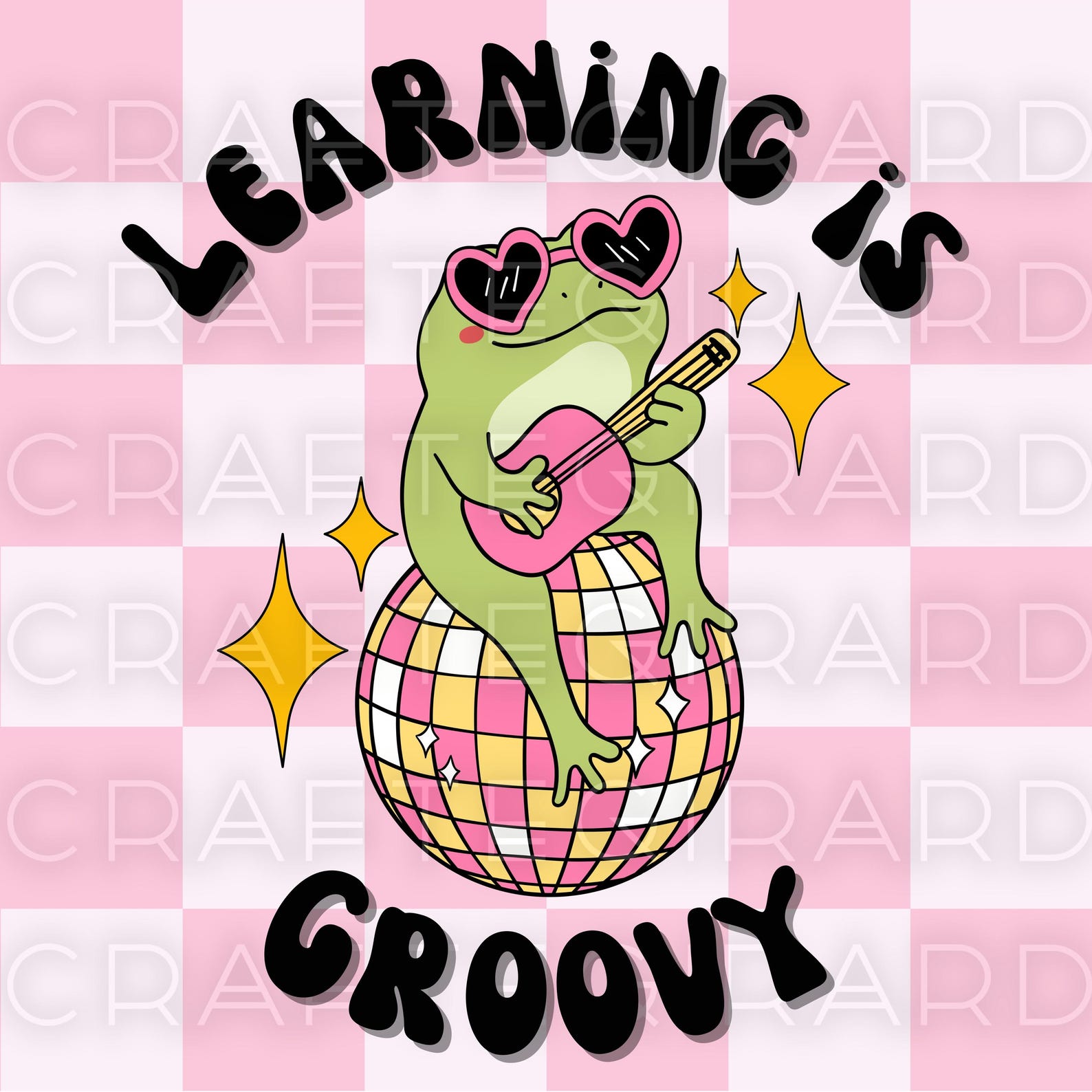 Learning is Groovy, Frog on Disco Ball, Digital File, Retro T-shirt ...